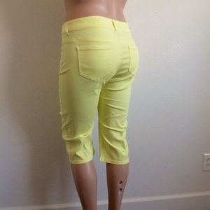 Nova | Jeans | Nova Jeans Womens Capri Cropped Stretch Yellow Denim ...